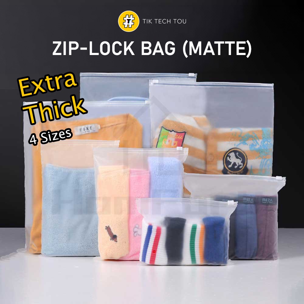Zip Lock Plastic Bag Zipper Bag Double Matte Storage Bag Zipper Travel ...
