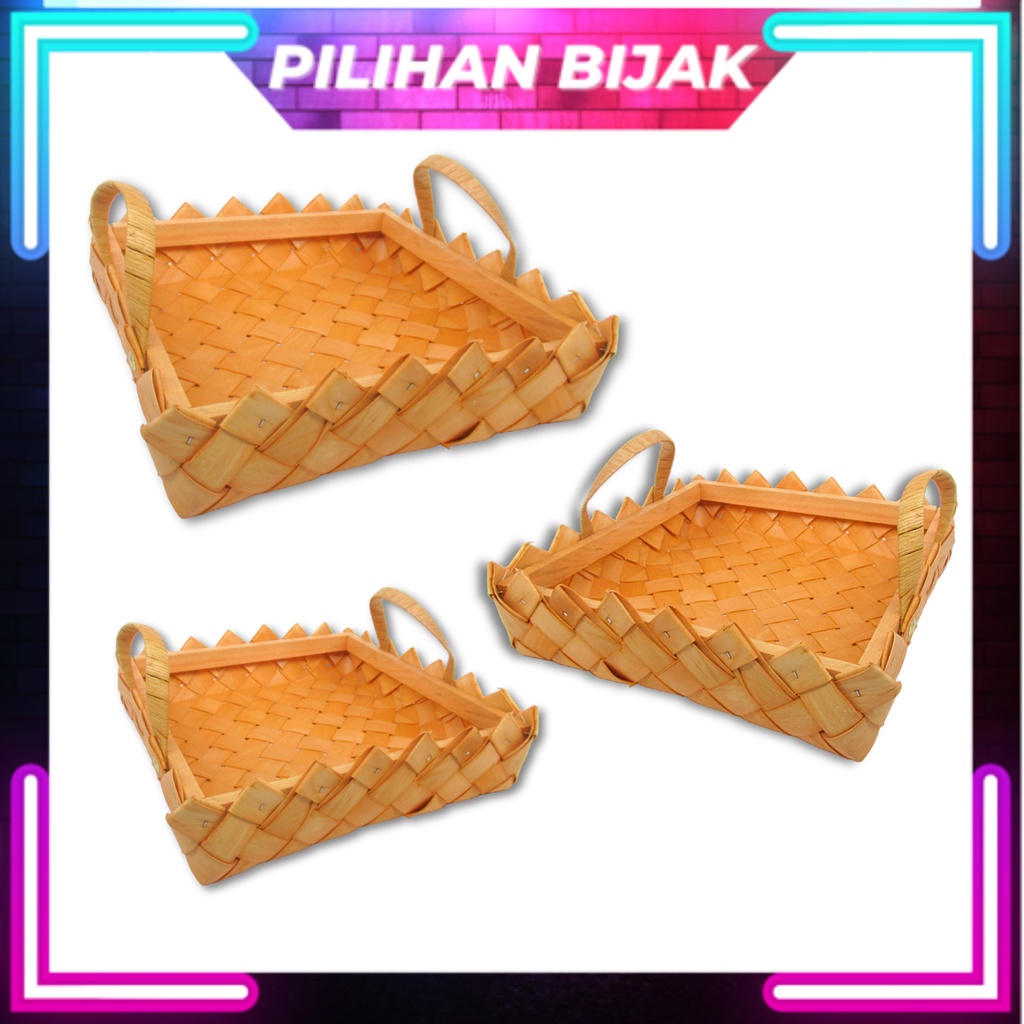 Handmade Bamboo Basket Fruit Basket Raga Rattan Bakul Hamper Bakul Buah ...