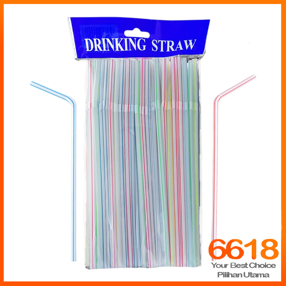 Straw Minuman Plastik Berwarna-Warni Minuman Straw Boleh Dilentur ...