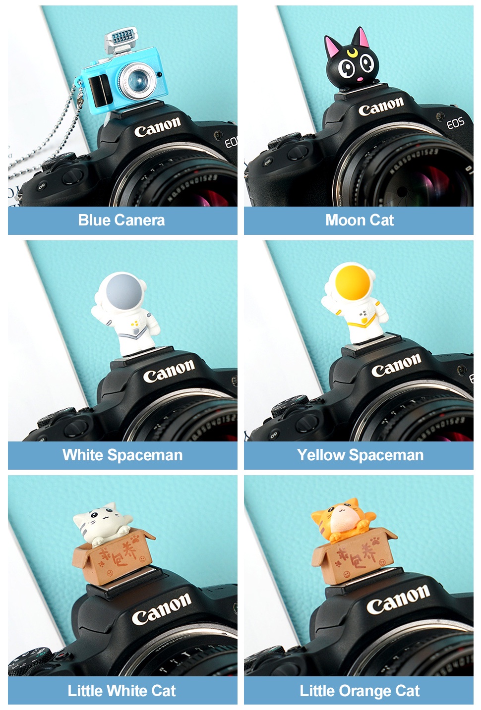 Cute Cartoon Hot Shoe Cover Panda Cat Dog Camera Fruit For Canon R50 R8 ...