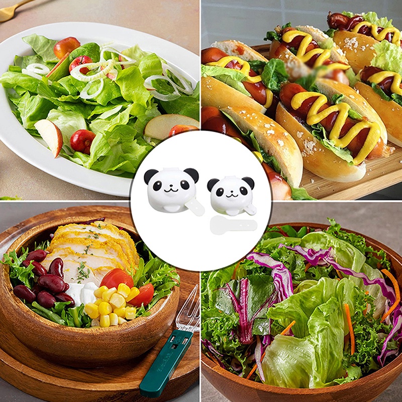 2/4Pcs Panda Pattern Sauce Box Squeeze Bottle With Spoon Cartoon Tomato ...