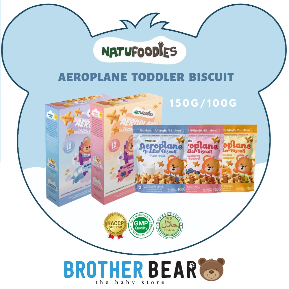 Natufoodies Aeroplane Toddler Biscuit 30g, 100g & 150g for 12M ...