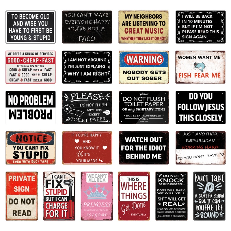 2024 Humorous Letter Metal Vintage Plaque Retro Plate Inspiring Quote ...