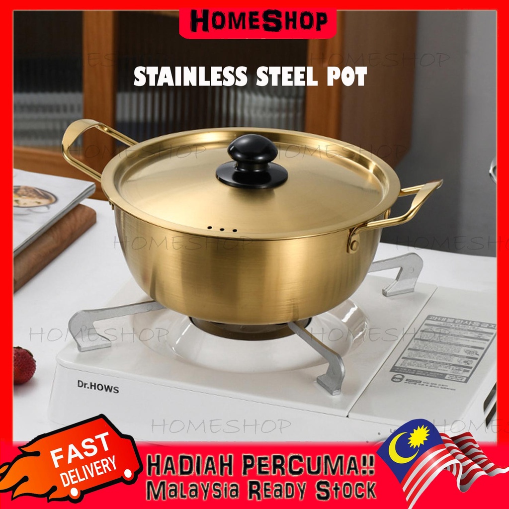 HomeShop Korean Ramen Noodles Pot With Lid Stainless Steel Soup Pot ...