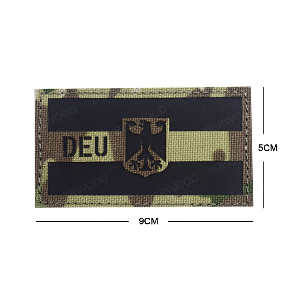 LIBERWOOD Germany Flag DEU Eagle Reflective Infrared IR Patch ...