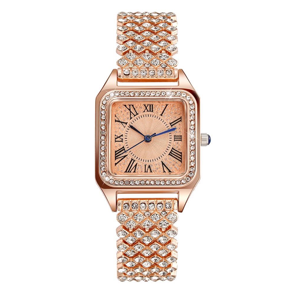 Roman Numerals Square Ladies Watch 8mm Thickness Mineral Glass Mirror ...