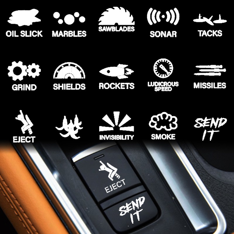 [ Featured ] Door Window Lift Control Panel Decals / Auto Interior Fake ...