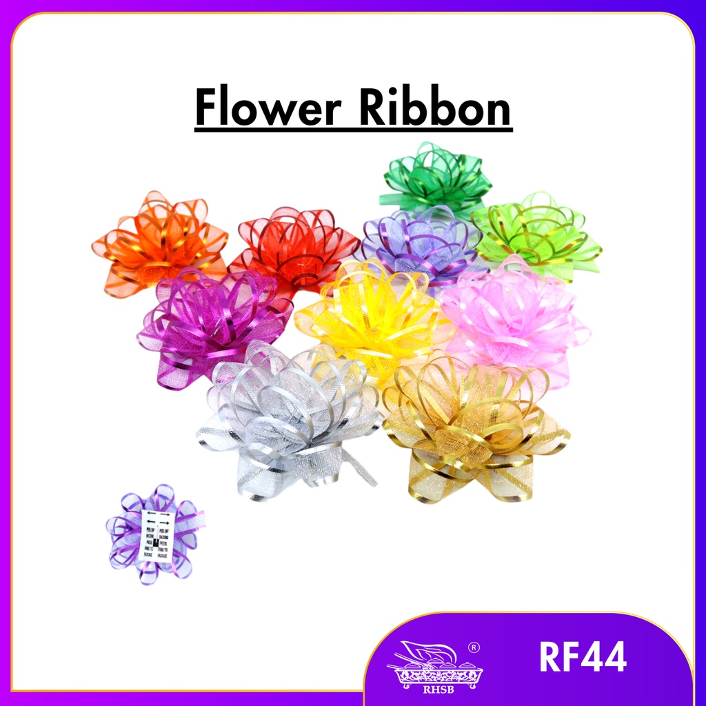 1PC 5CM FLOWER RIBBON / ORGANZA RIBBON BALL / HAMPER RIBBON / GIFT ...