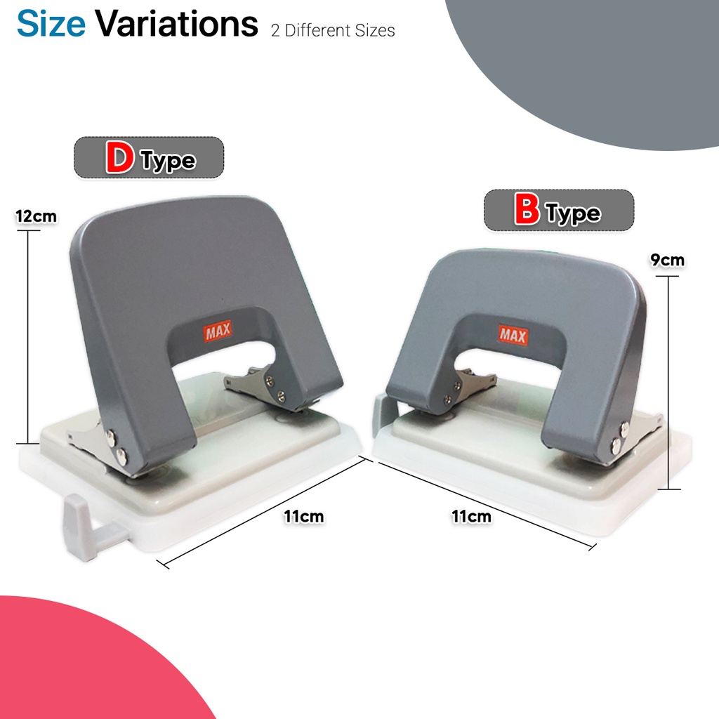 Max Paper Punch Standard Size 2 Hole Paper Puncher - (1s/PCS) Penebuk ...