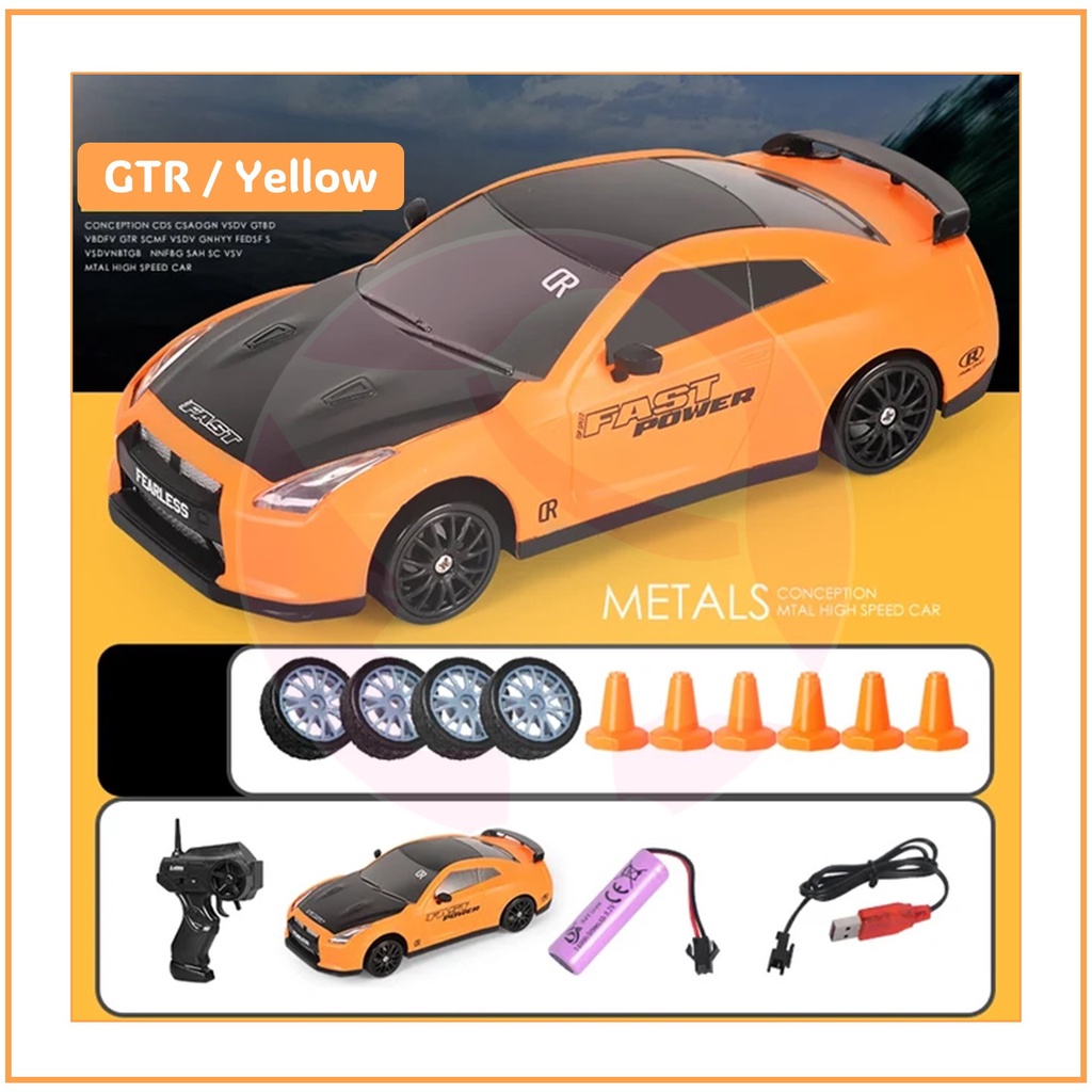 E86 RC Drift GTR Car 4WD 1/24 2.4G High Speed Led Light Remote Control ...