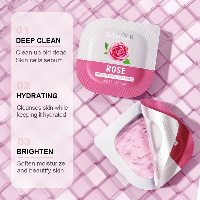 ROREC SADOER Rose Brightening Clay Mask Water Sense Smooth Texture Deep ...
