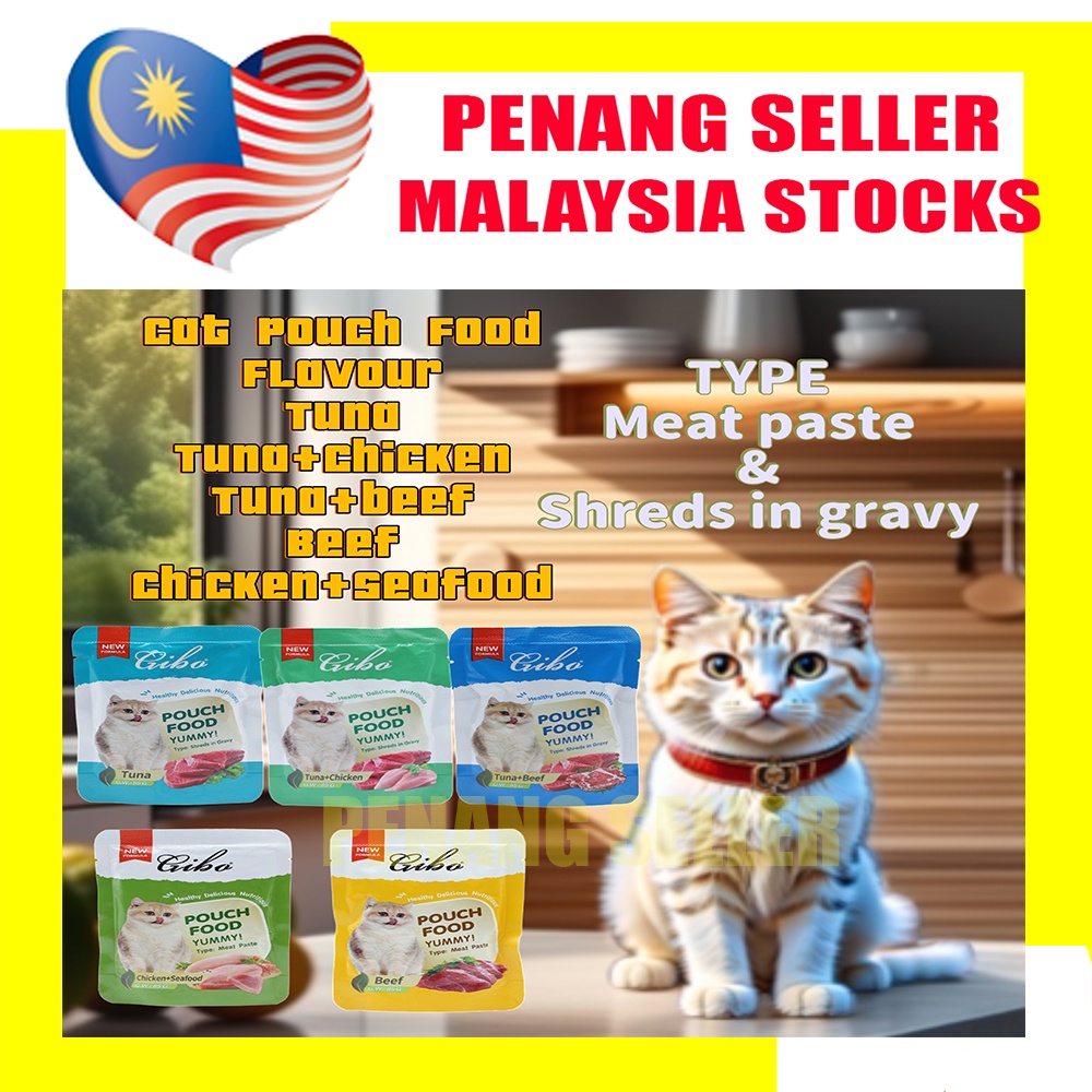 MYpenangseller-Gibo Cat Pouch Food Cat Wet Food Cat Treat Cat Food Pet ...