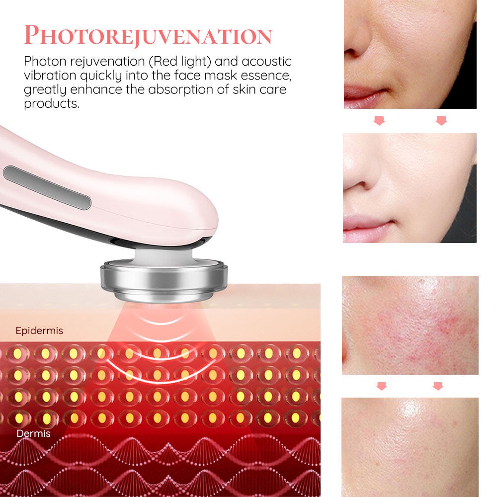 4pcs/set EMS LED Light Therapy Face Lifting Device + Ultrasonic ...