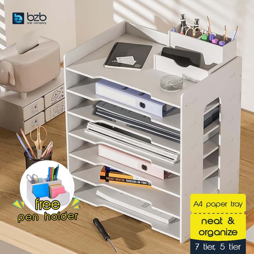5/7 Layers Document Rack Office Storage File Organizer Paper Tray Desk ...