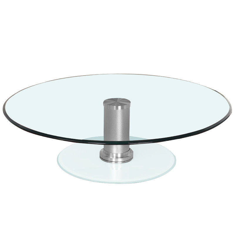 Hotel rotating dining table tempered glass double-layer heightening ...