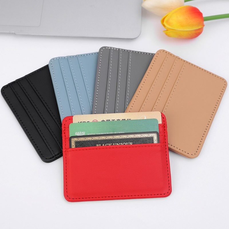 Portable Slim Gradient 5 Cards Universal Credit Card Holder PU Leather ...