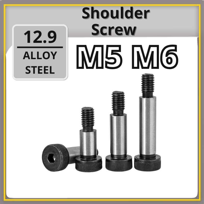 M5 M6 Hex Socket Shoulder Screw ISO7379 | Alloy Steel Grade 12.9 | Black Oxide | Shoulder Bolt ...