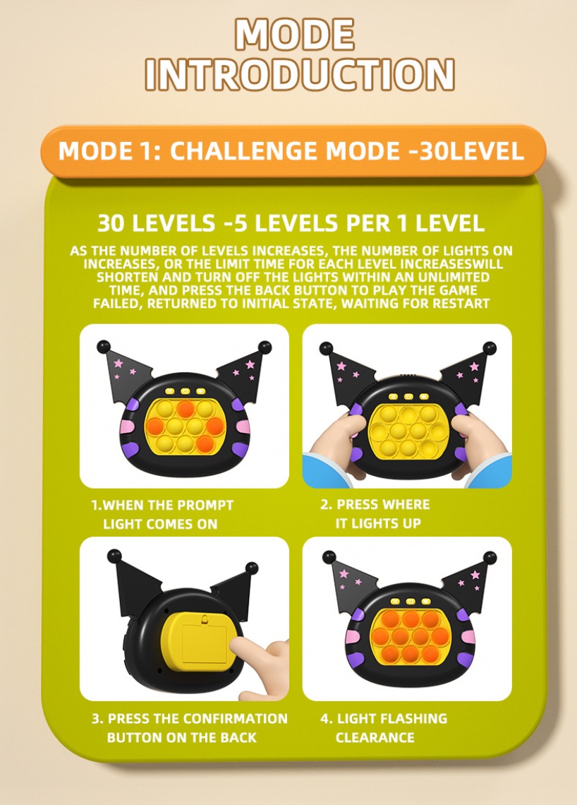 200 Levels Kuromi Quick Push Game Cinnamoroll Pochacco Pop It ...