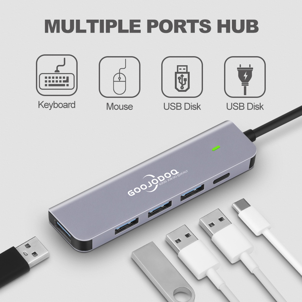 GOOJODOQ USB Port Hub Multiple USB3.0 Type C HDMI PD Charging Audio VGA ...