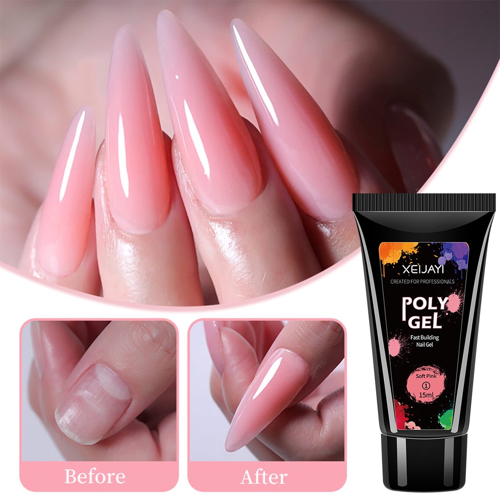 15ML Nail Extension Gel Crystal Extender Poly Gel Nail Tips And Beauty ...