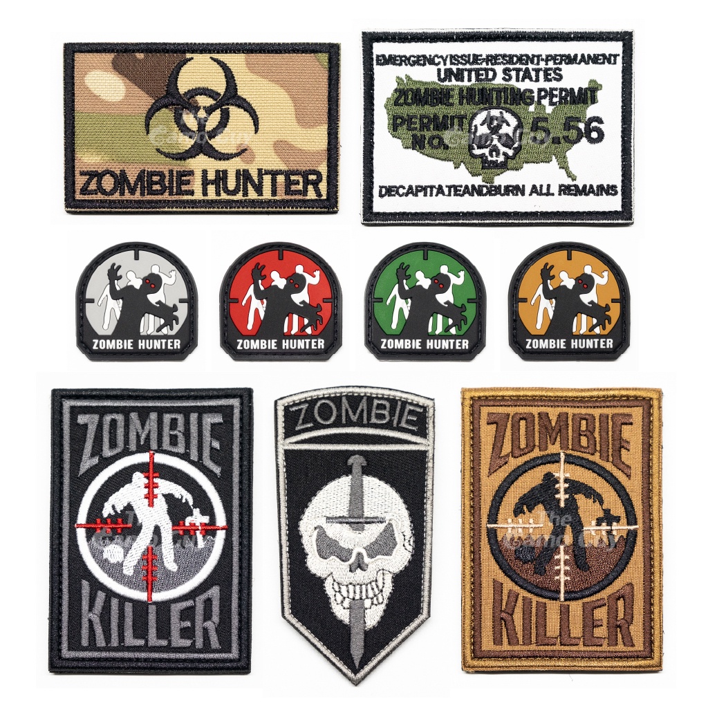 Zombie Apocalypse Killer Hunter Permit Tactical Morale Patch with Self ...