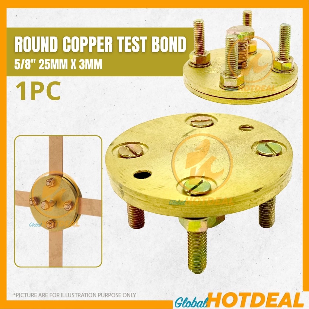 [HEAVY DUTY] 5/8" 25MMX3MM Round Copper Test Bond Plate Type Earthing ...