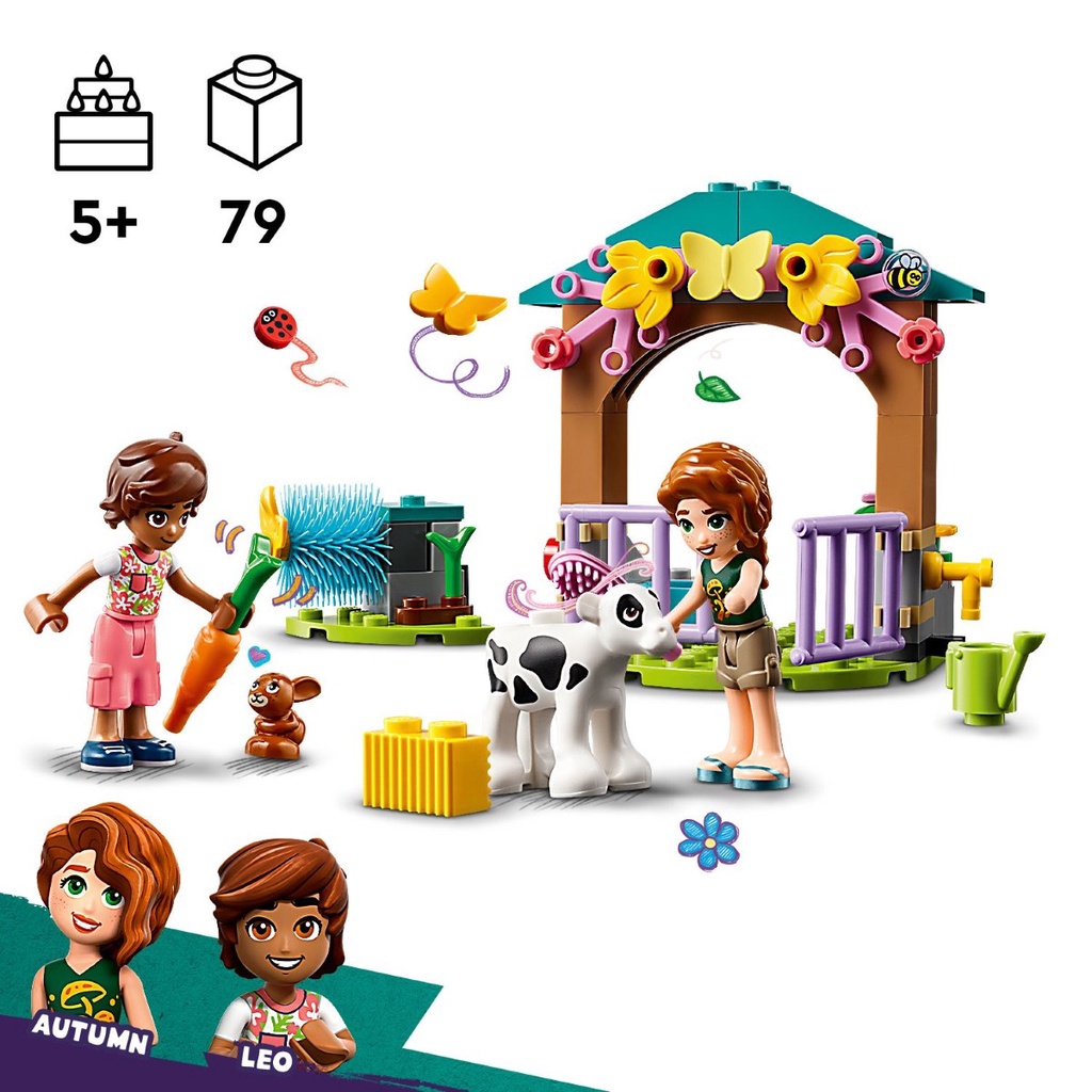 LEGO 42607 Friends Autumn's Baby Cow Shed Building Toy Set (79 Pieces ...