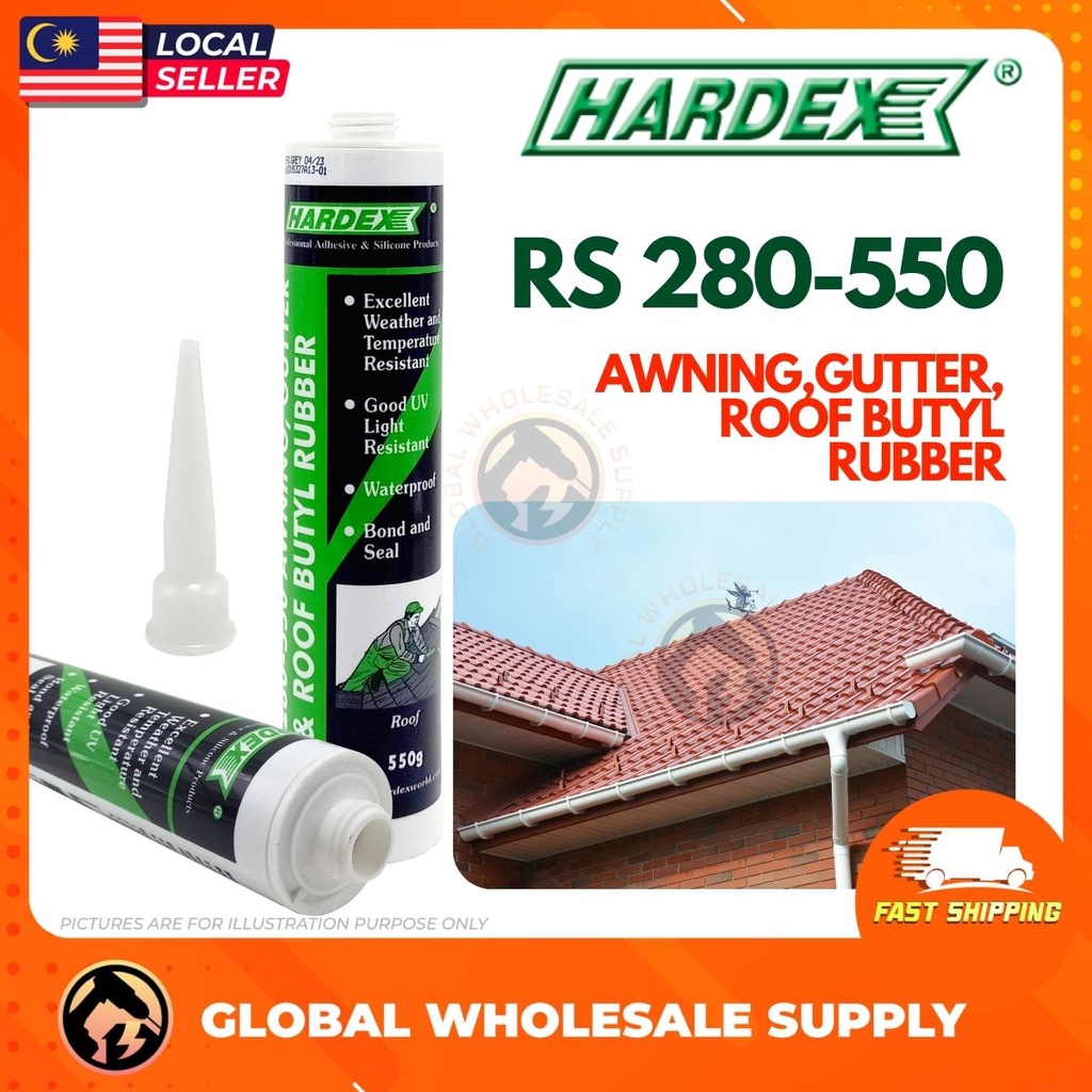 HARDEX RS 280-550 AWNING GUTTER & ROOF BUTYL RUBBER Pelekat Bumbung ...