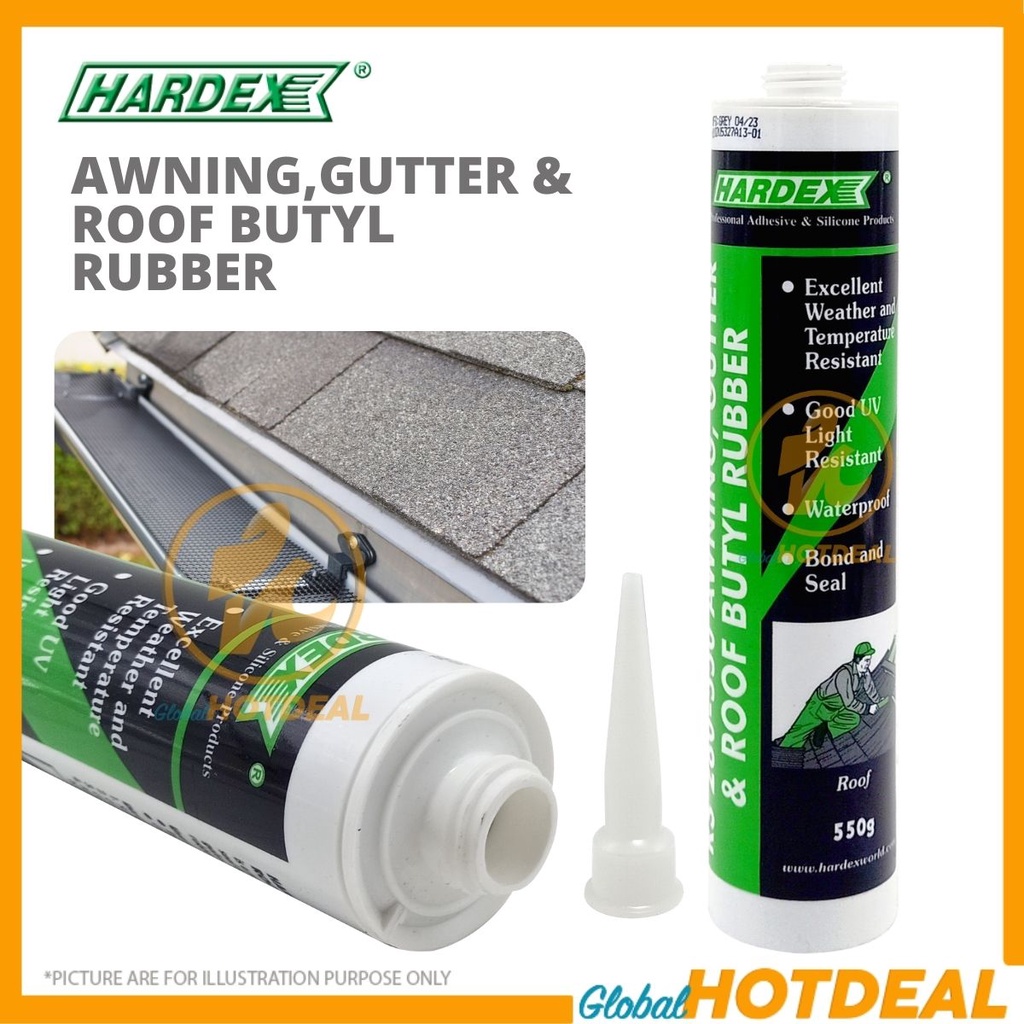HARDEX RS 280-550 AWNING GUTTER & ROOF BUTYL RUBBER Pelekat Bumbung ...