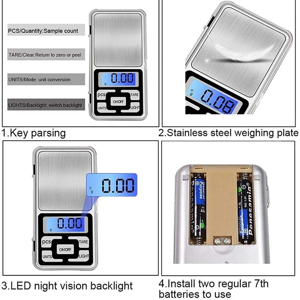 Mini Digital Pocket Weighing Scale 100/300/500g 0.01/0.1g Electric Pocket Scale For Jewelry Gram ...