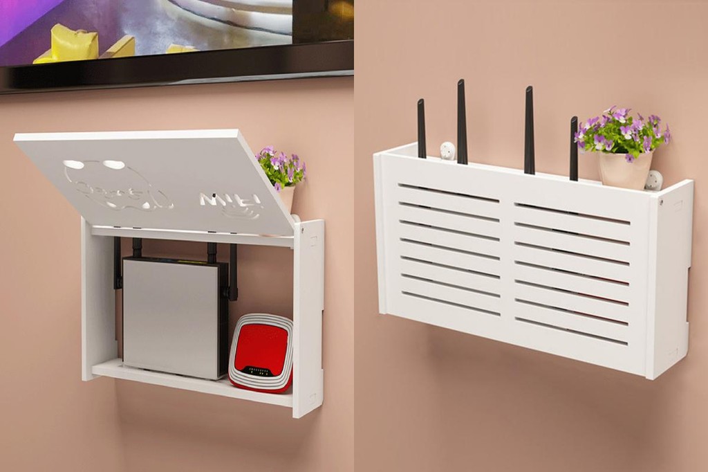 [MO] Eco-friendly Router Box Compact Router Rack Wooden Wifi Router ...