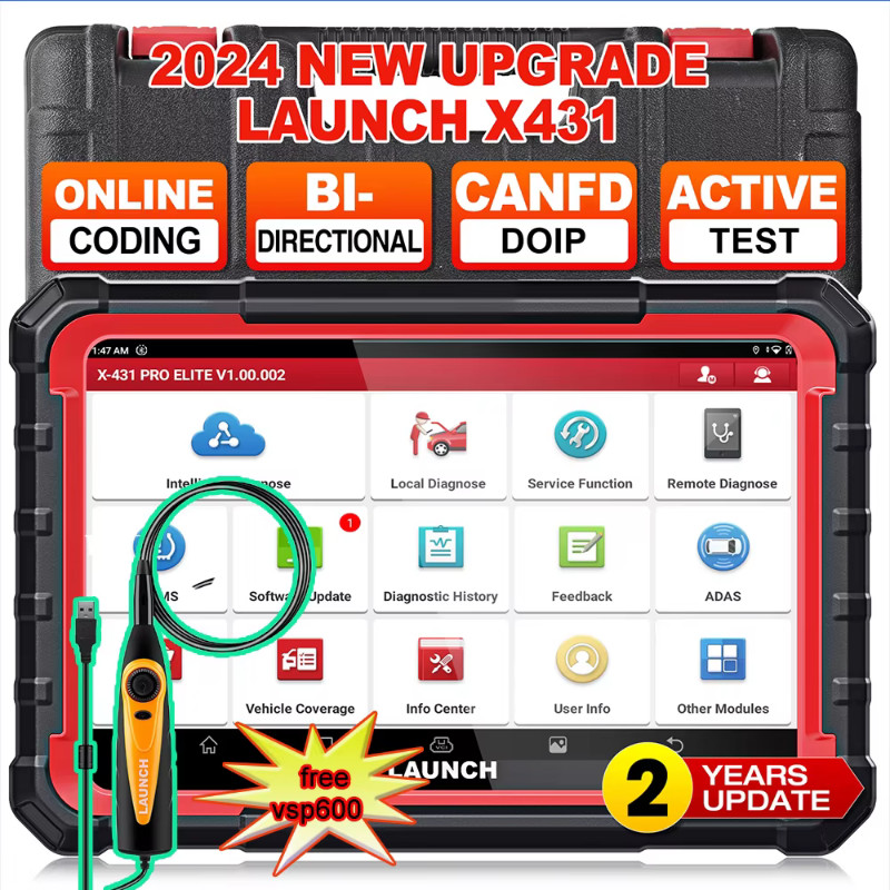 Launch X431 PRO ELITE Auto Full System Car Diagnostic Tools Key Program ...