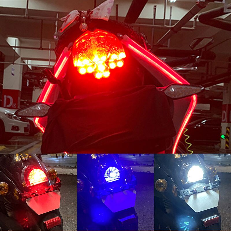1pcs Motorcycle Tail Light Flash 1157 LED Strobe Signal Blinker Stop ...