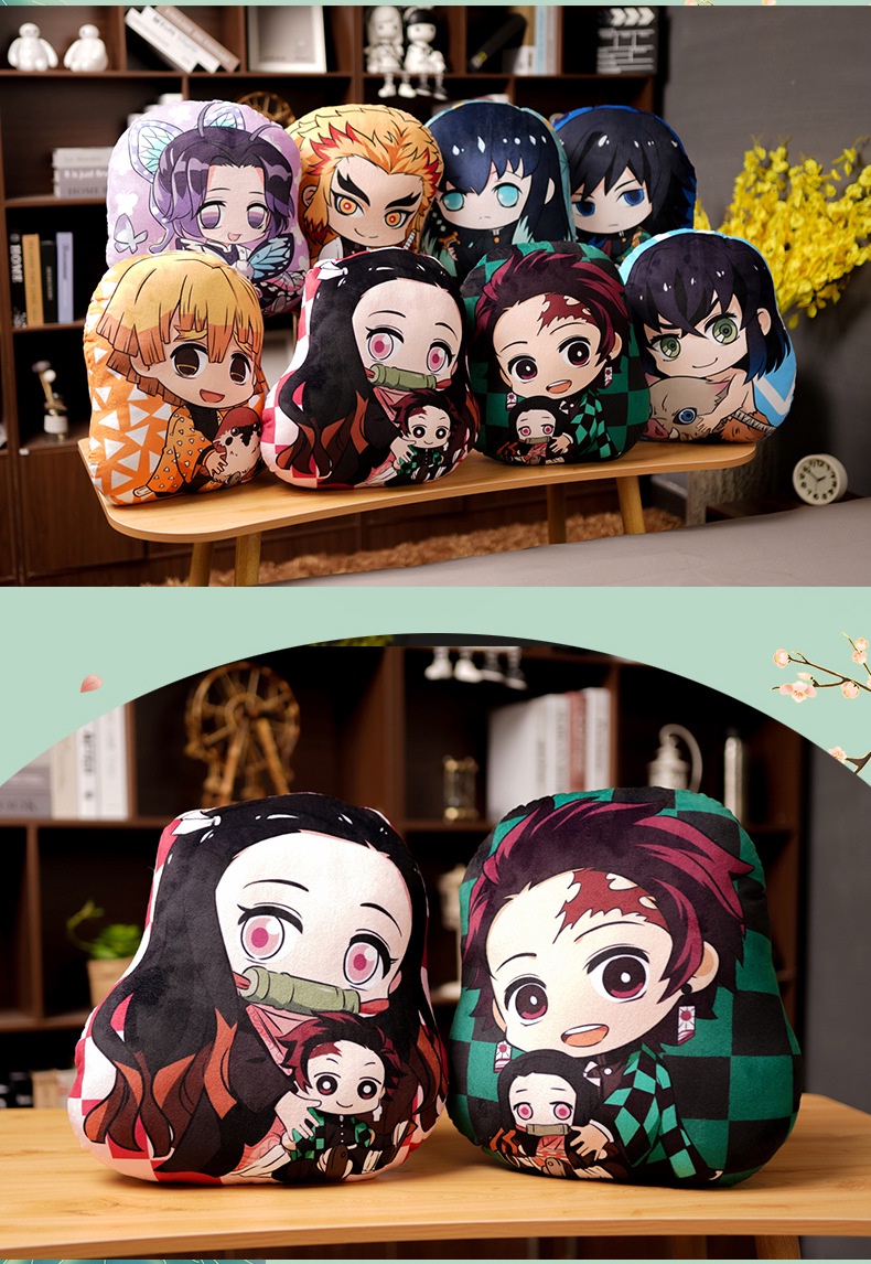 Demon slayer anime pillow Tanjiro Nezuko Zenitsu plushie pillow kid ...