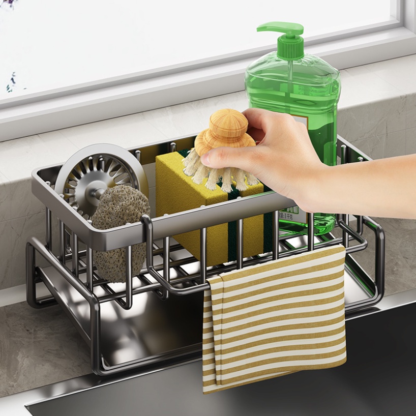 Latest Kitchen Sink Countertop Storage Rack Wall Mounted Sponge Holder ...