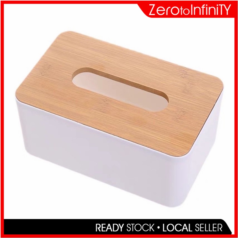 HTW shop Japanese Style Tissue Box Bamboo Wood Cover Desktop Paper Box ...