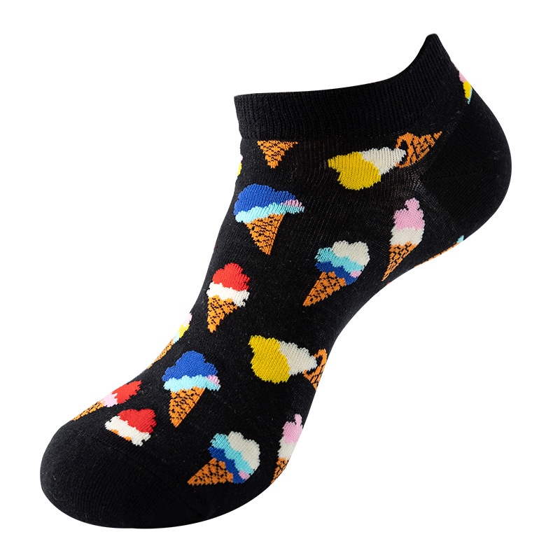 Unisex Short Socks Creative Pattern Oil Painting Avocado Trendy Cotton ...