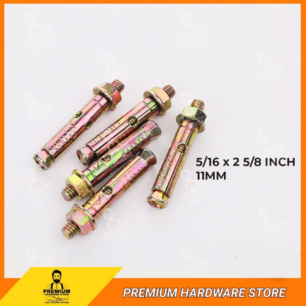 PREMIUM Sleeve Anchors 5/16 x 2 5/8 11mm (5 PCS) Metal Screw Wall Plug ...