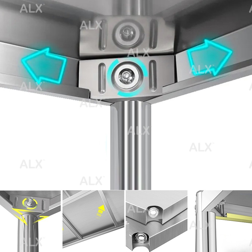 ALX Stainless Steel Rack Kitchen Storage Rack Shelf Rak Dapur Rak ...