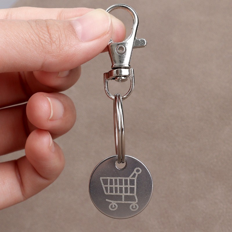 Universal Trolley Tokens Keychains Metal Stainless Steel Portable ...
