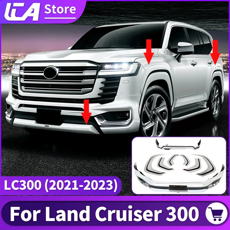 Car Front Bumper Lip Chin Spoiler Body Kit for Land Cruiser 300 2021-2022 Lc300 Wheel Brow ...
