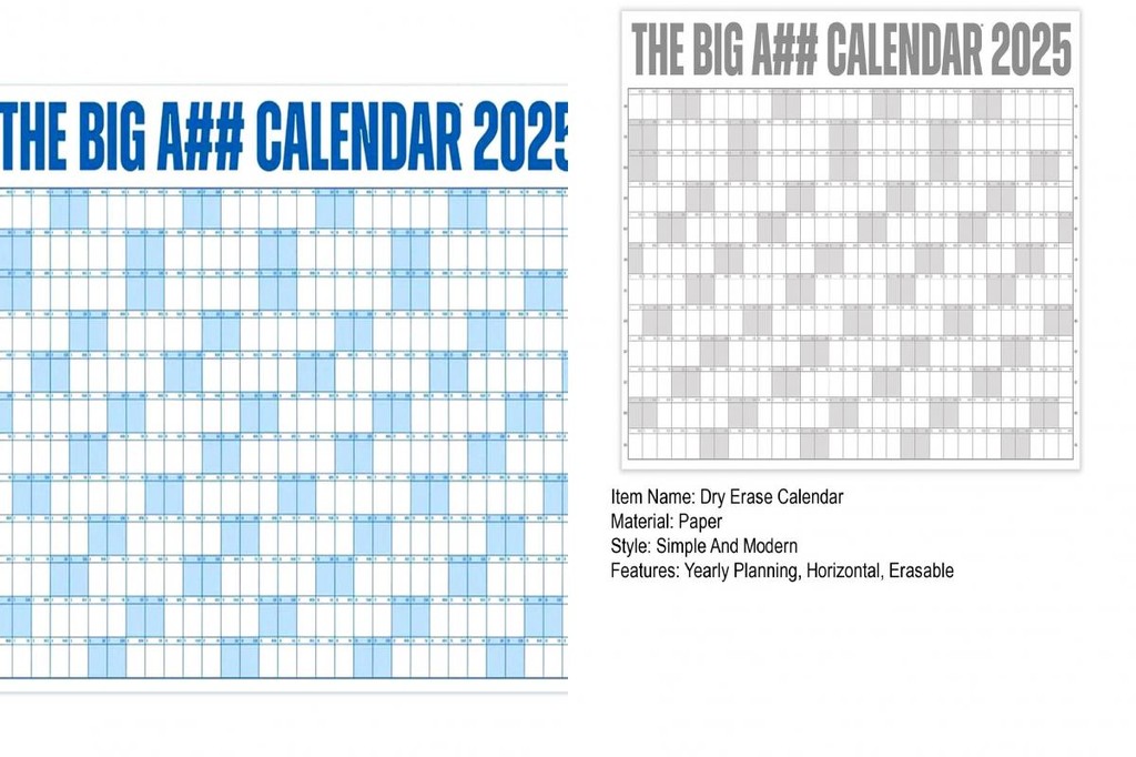someryer| Space-saving Calendar Whiteboard Calendar 2025 Large Yearly ...
