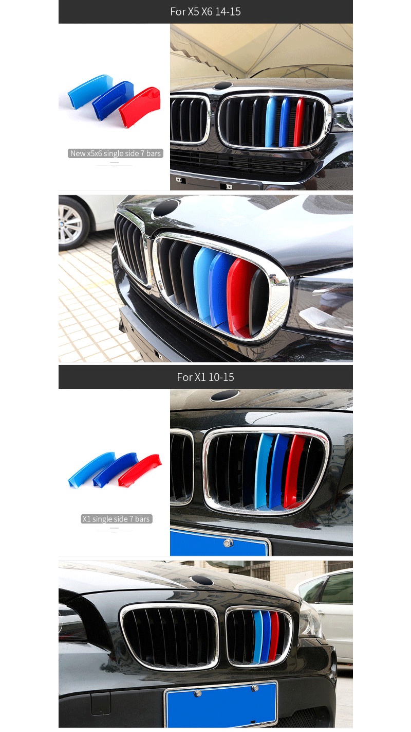 Front Grille Trim Strips For BMW E46 E90 E60 E39 E36 F30 F10 F20 X5 E70 E53 G30 E91 E92 E93 E87 ...