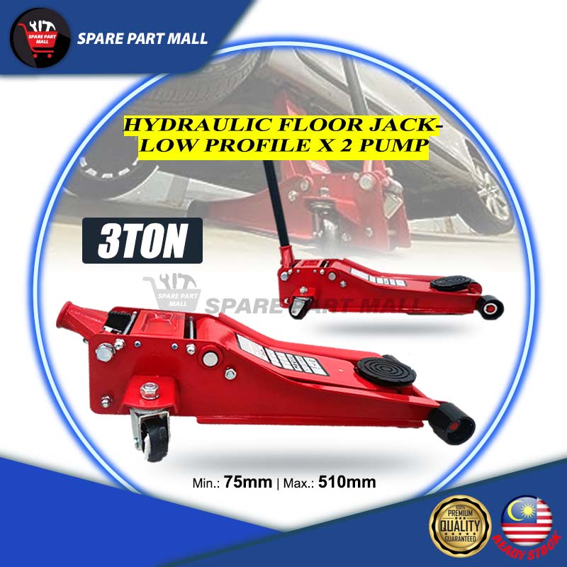 DOUBLE PUMP SUPER LOW HYDRAULIC FLOOR JACK (3TON) / HEAVY DUTY LOW ...