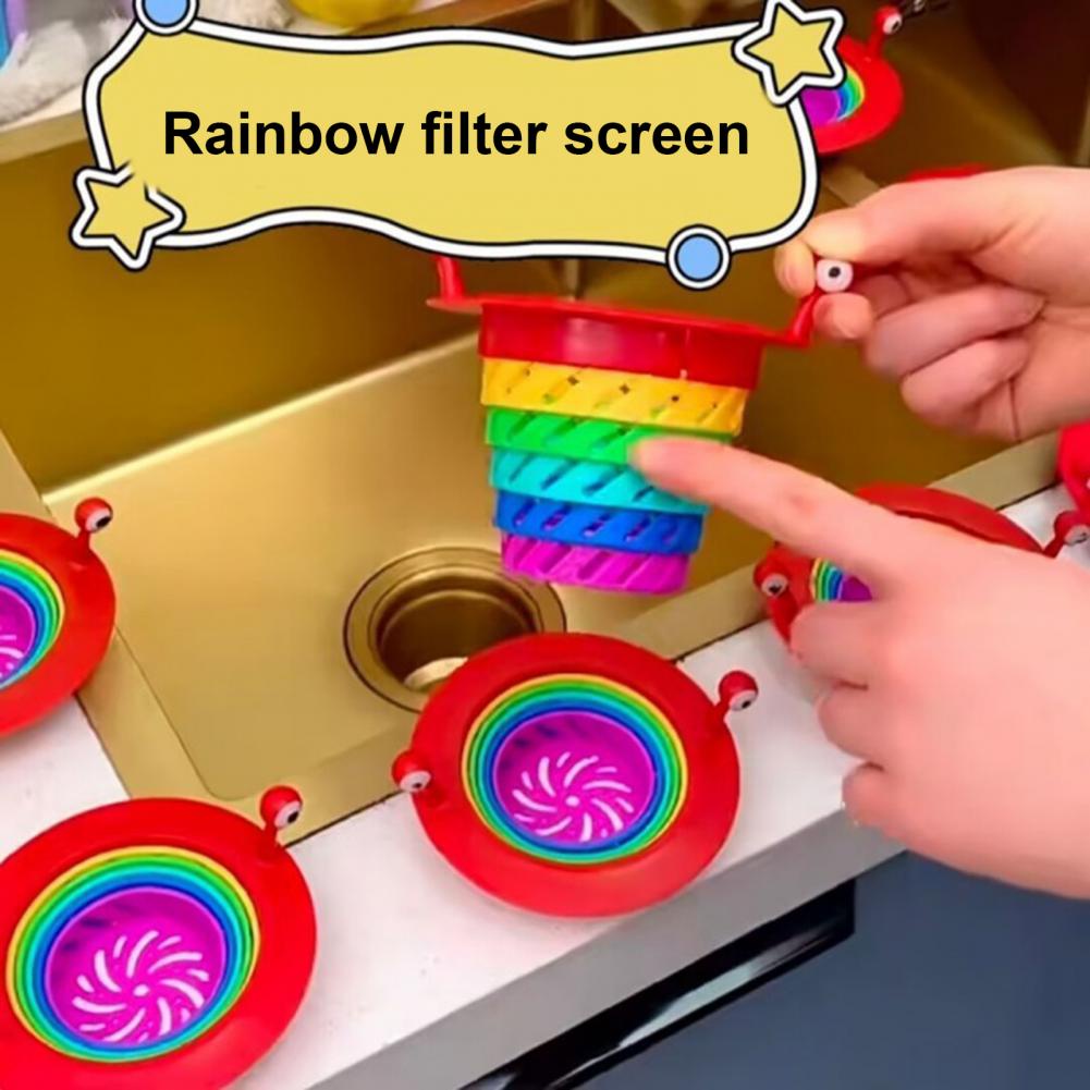Rainbow Color Foldable Sink Filter Basket Sewer Floor Drain Sink Food ...