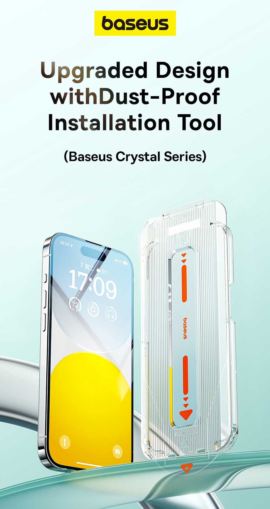 Baseus Crystal Series Full-Coverage Privacy Protection Tempered Glass ...
