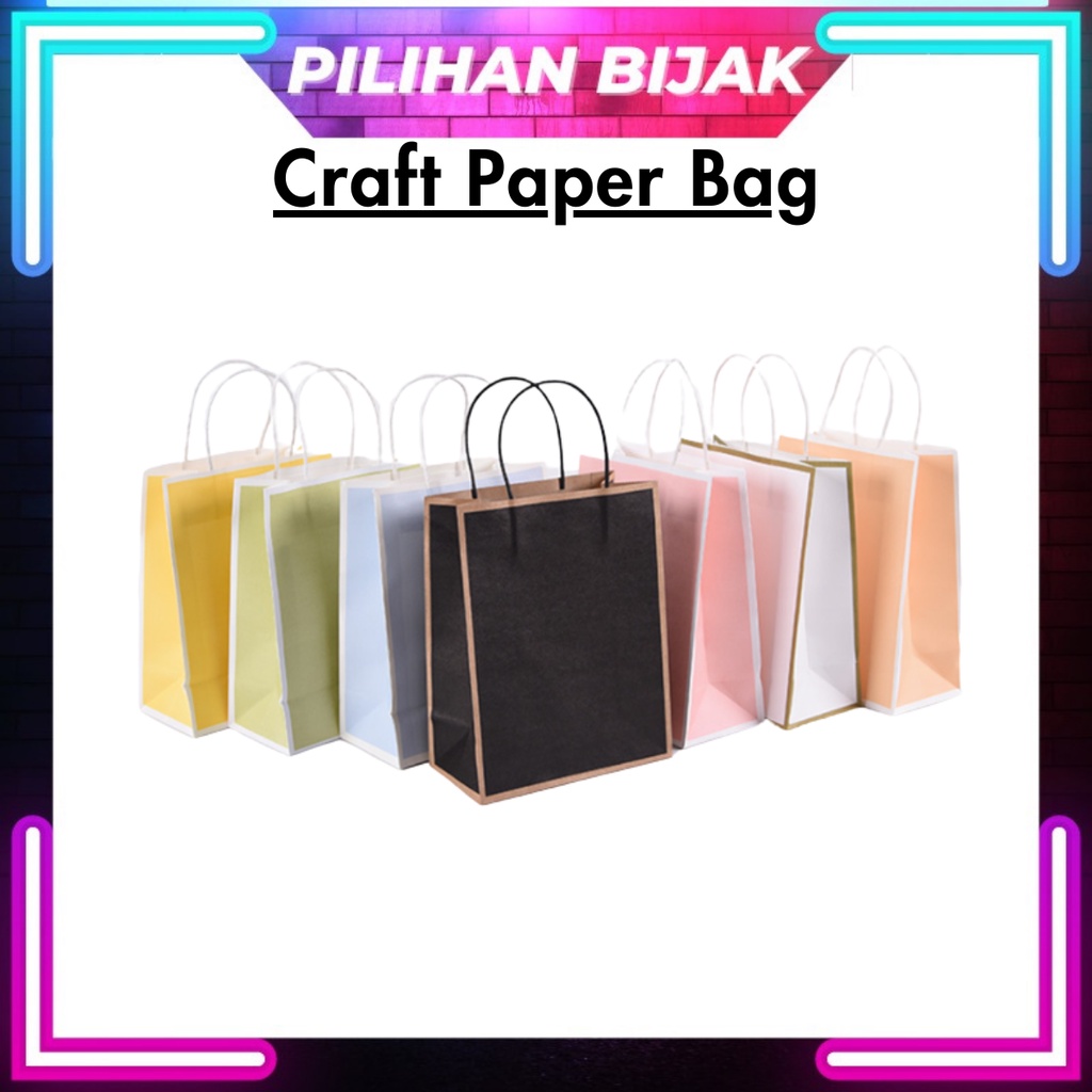 10pcs Craft Paper Bag Wedding Gift Bag Doorgift Thank You Paper Bag ...