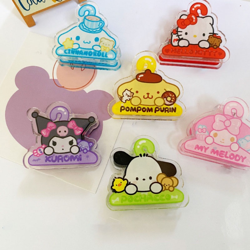 Cartoon Cute Sanrio Series Anime Figure Double-sided Paper Memo Clips ...