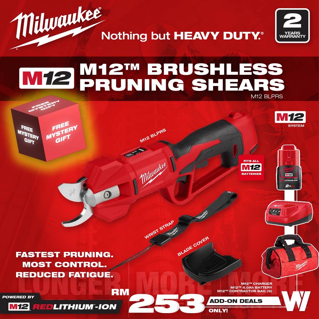 MILWAUKEE M12™ Brushless Pruning Shears M12 BLPRS | Shopee Malaysia