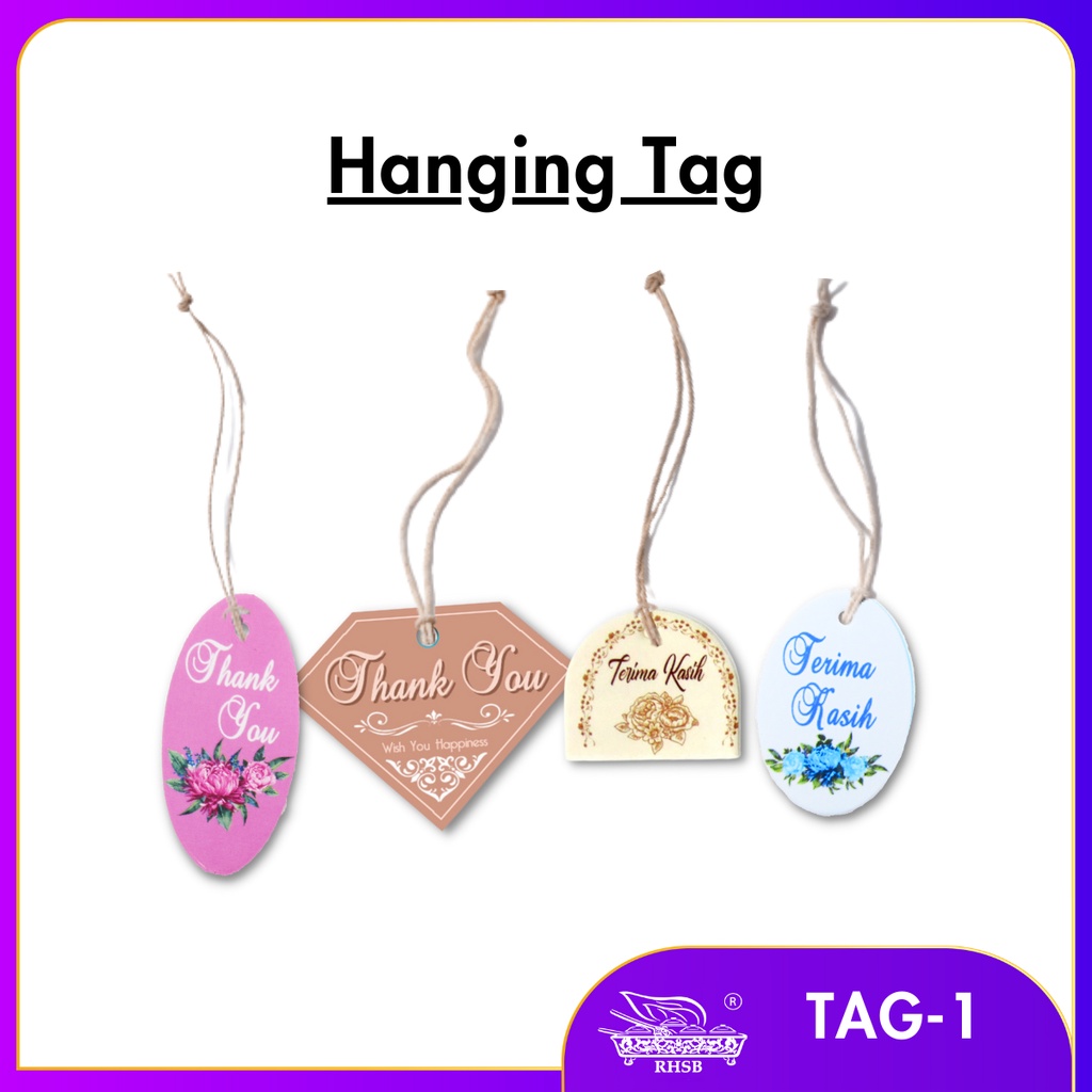 50PCS / 100PCS DOORGIFT HANGING THANKYOU TAG / GIFT TAG / CARD TAG ...